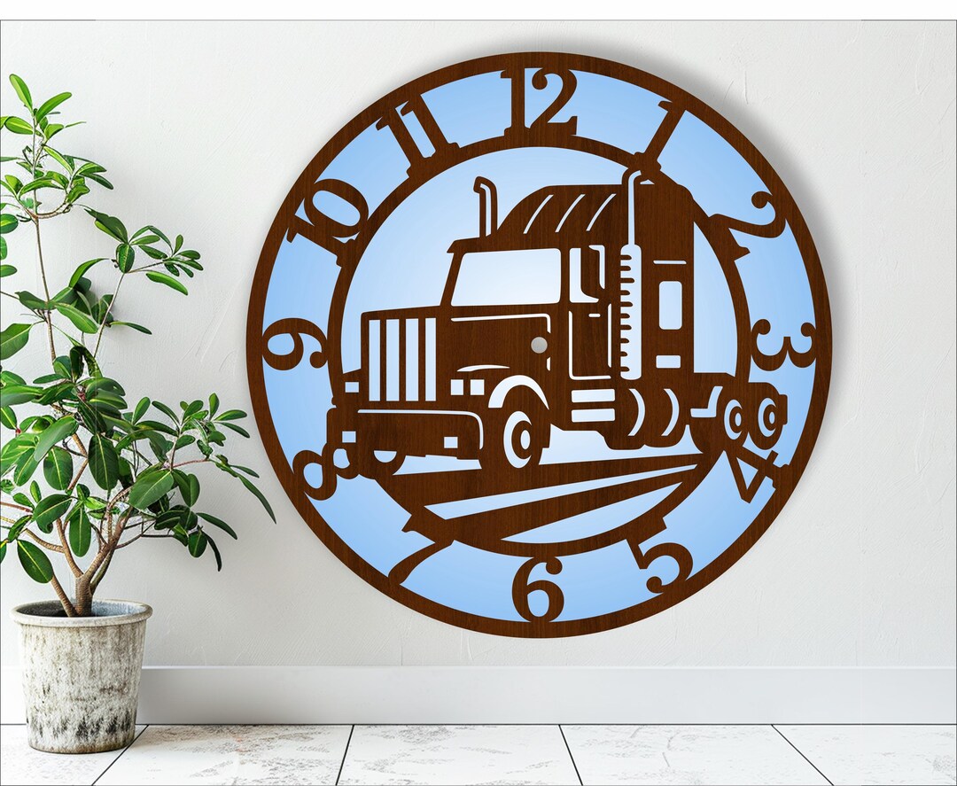 Semi Truck Wall Clock Laser Cut Files, SVG File. Vector File Ai, Cdr ...