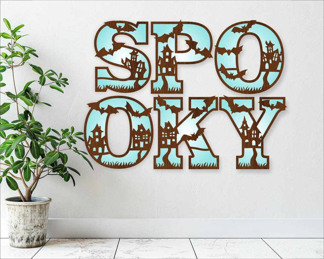 Haunted House Halloween Letters SVG Laser Cut Files. 2 Layer Design. 35 ...