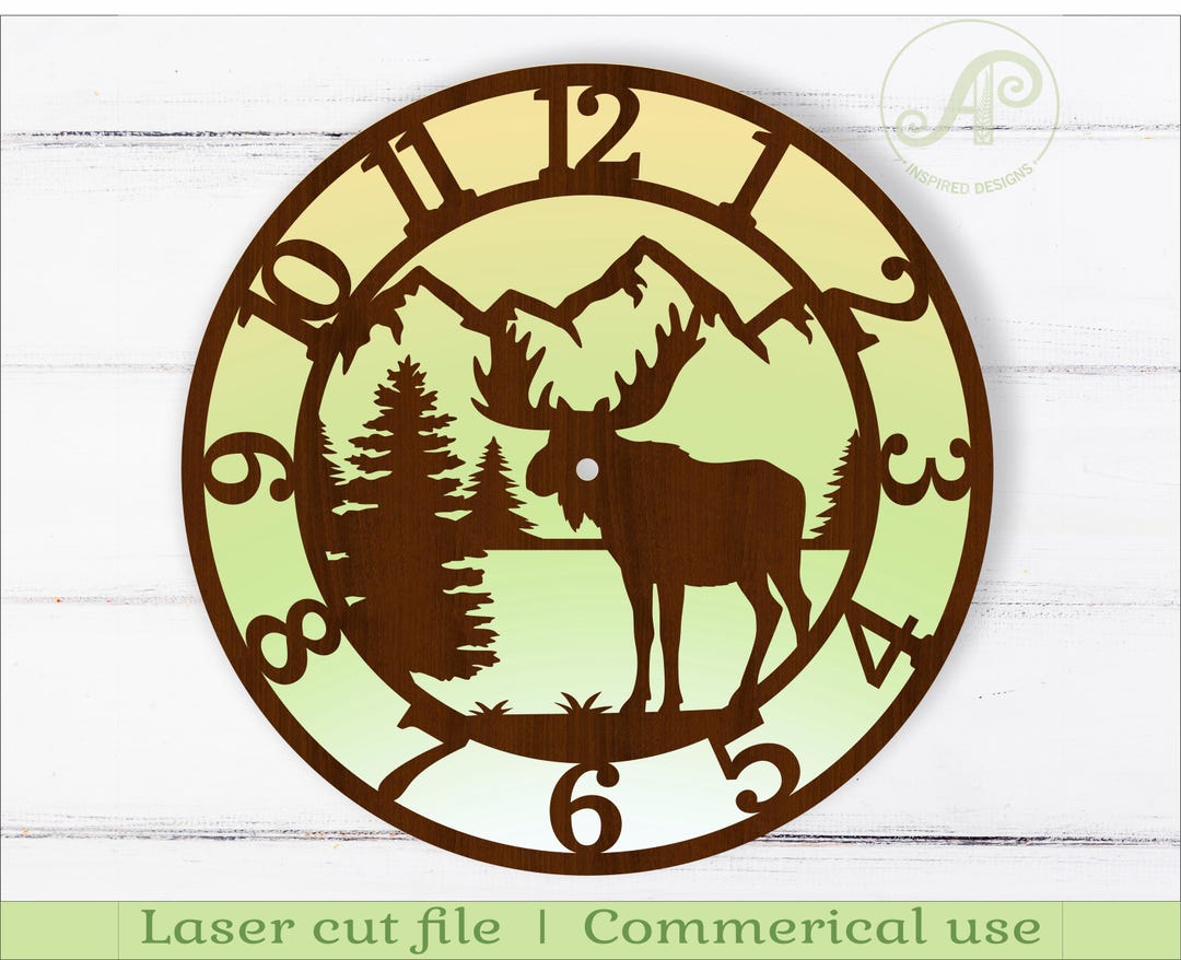 Moose Wall Clock Laser Cut Files SVG (digital Download) Animal Clock - Etsy