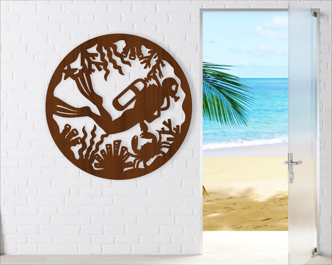 Scuba Diver Wall Sign Laser Cut SVG Design (digital Download) - Etsy