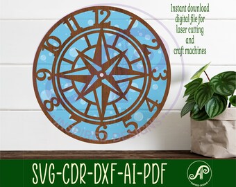 Clock Compass Stencil - Etsy