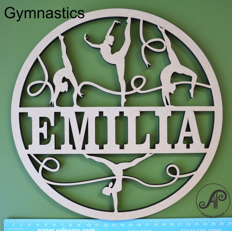Gymnastics Name Sign SVG Sports Themed Door or Wall Hanger - Etsy