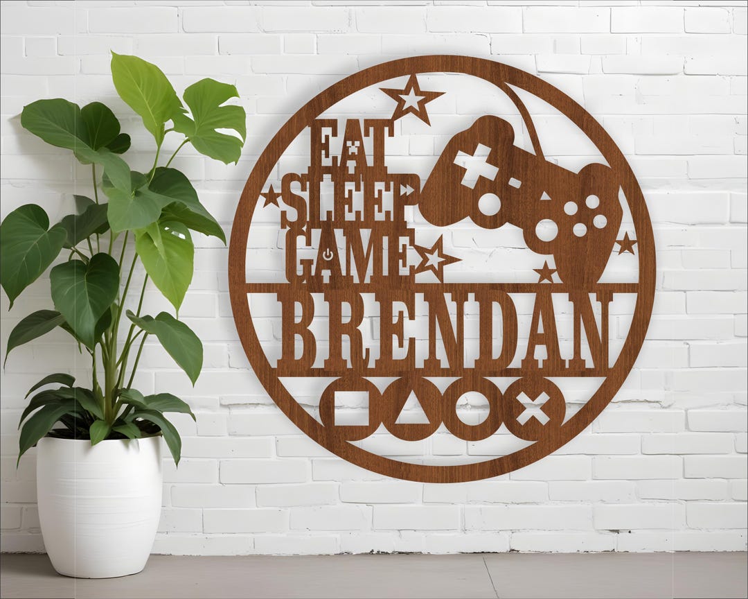 Gamer Name Sign, SVG, Video Game Themed Door or Wall Hanger, Laser Cut ...