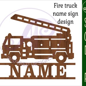 Firetruck Name Sign: Laser Cut Firefighter Wall Hanger (SVG, Ai, Cdr ...