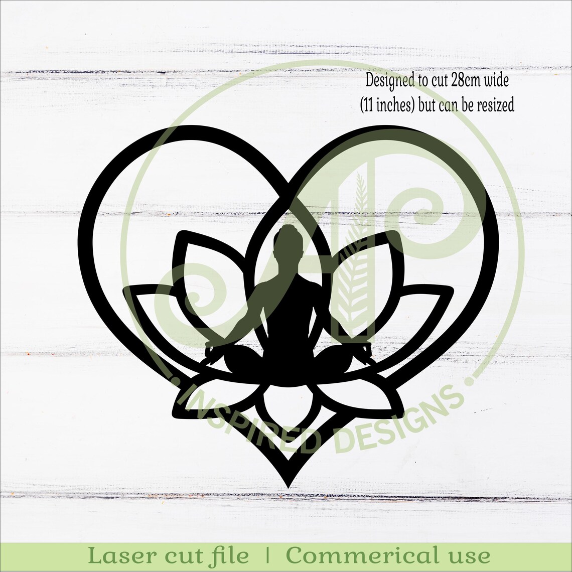 Lotus Flower Heart Wall Designs - Laser Cut Yoga, Namaste Signs ...
