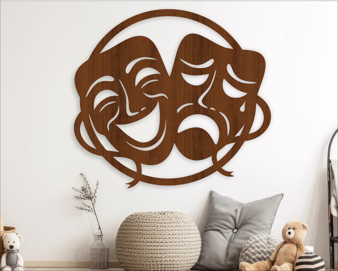 Performing Arts Theater Masks Wall Sign, SVG File. Vector File Ai, Cdr ...