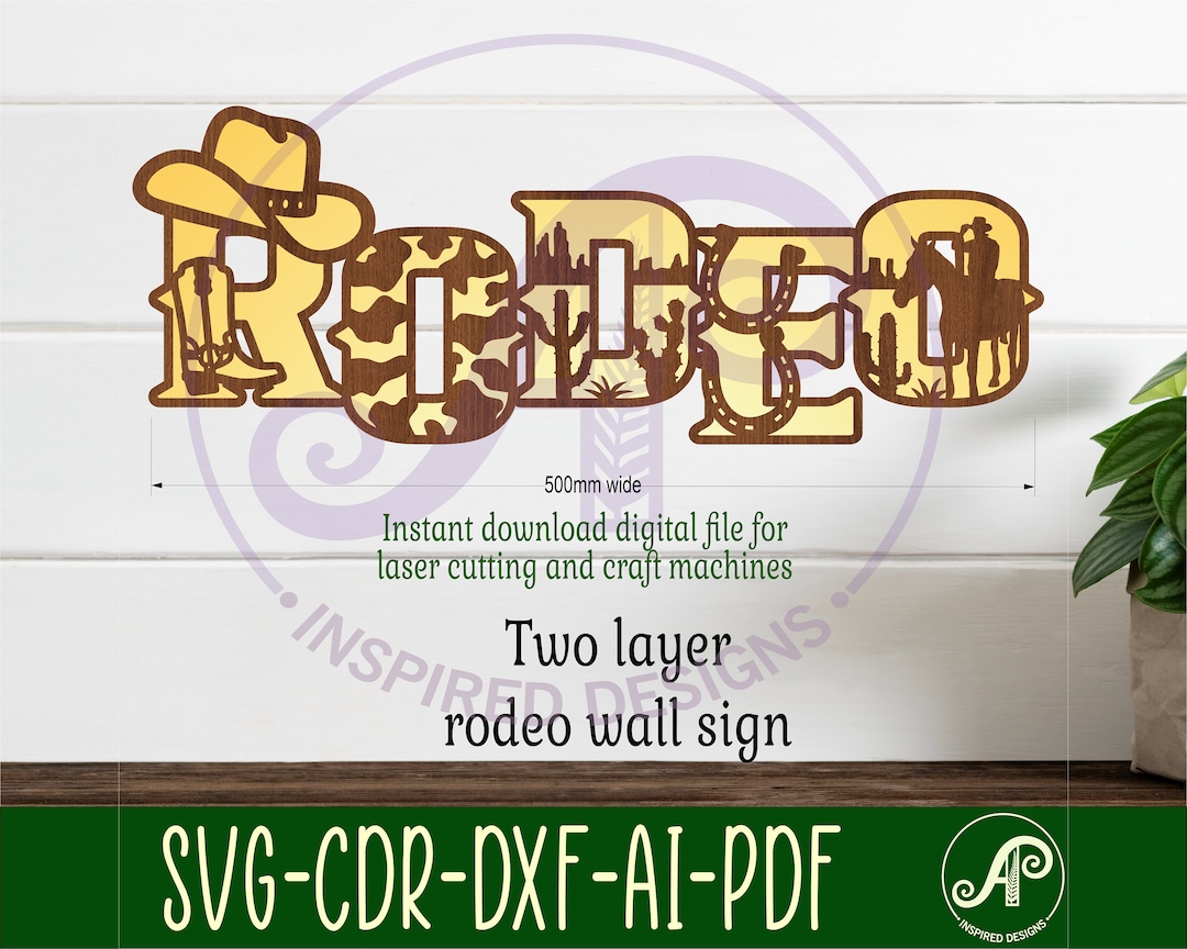 Rodeo Word Wall Art, SVG File. Vector File Ai, Cdr, Dxf Instant ...