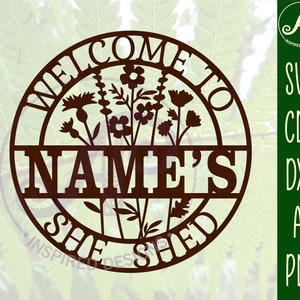 Floral She Shed Sign, SVG, Gardening Theme Wall Hanger, Laser Cut ...