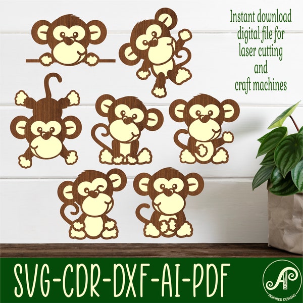 Monkey Cut Outs - Etsy