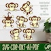 Monkey Laser Cut File Shapes. 7 Two Layer Vector Files SVG, Ai, Cdr ...
