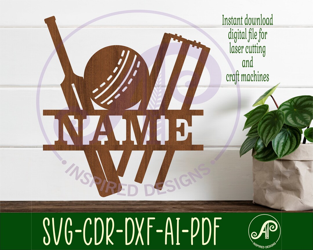 Cricket Name Sign SVG Laser Cut Template, Door or Wall Hanger, Vector ...