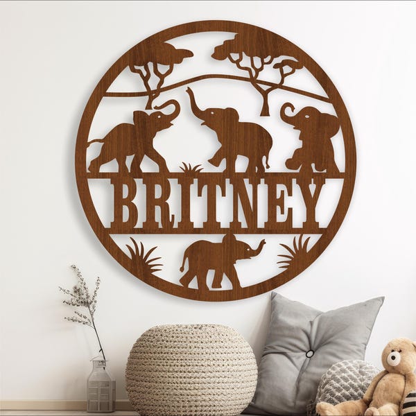 Elephant Wood Sign - Etsy