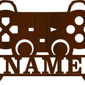 Game Controller Name Sign SVG Laser Cut Template, Door or Wall Hanger ...
