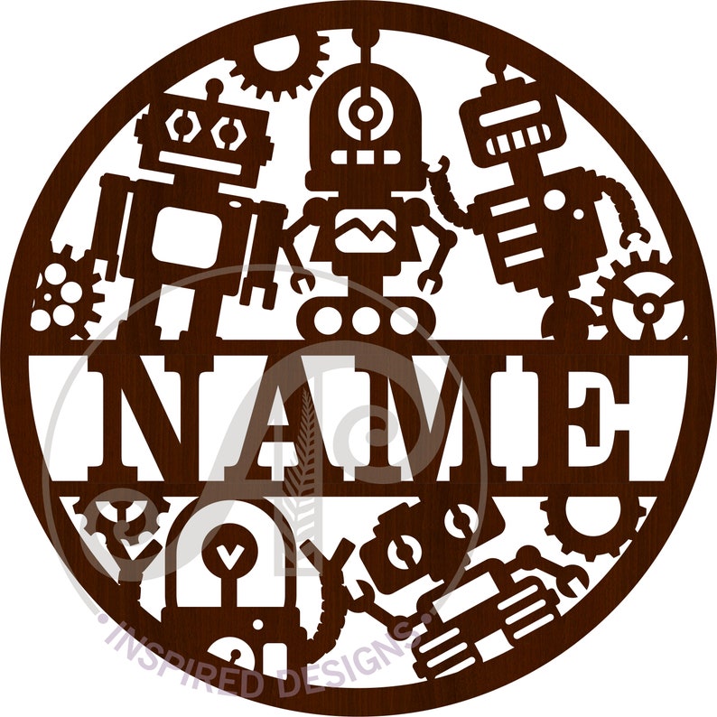 Robot Name Sign: Laser Cut Robotics Wall Hanger (digital Download) - Etsy