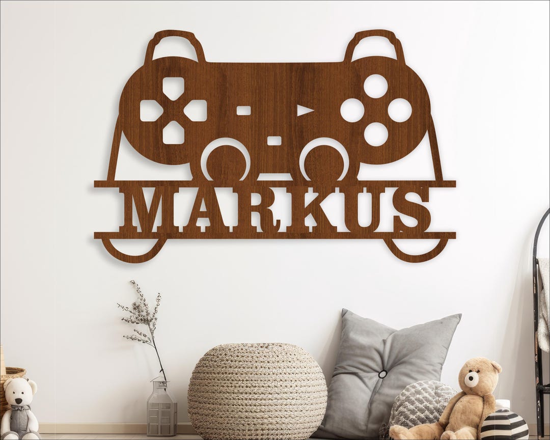 Game Controller Name Sign SVG Laser Cut Template, Door or Wall Hanger ...