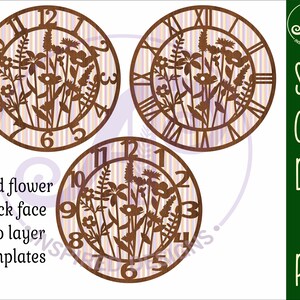 Wild Flower Wall Clock Laser Cut Files, SVG File. Vector File Ai, Cdr ...