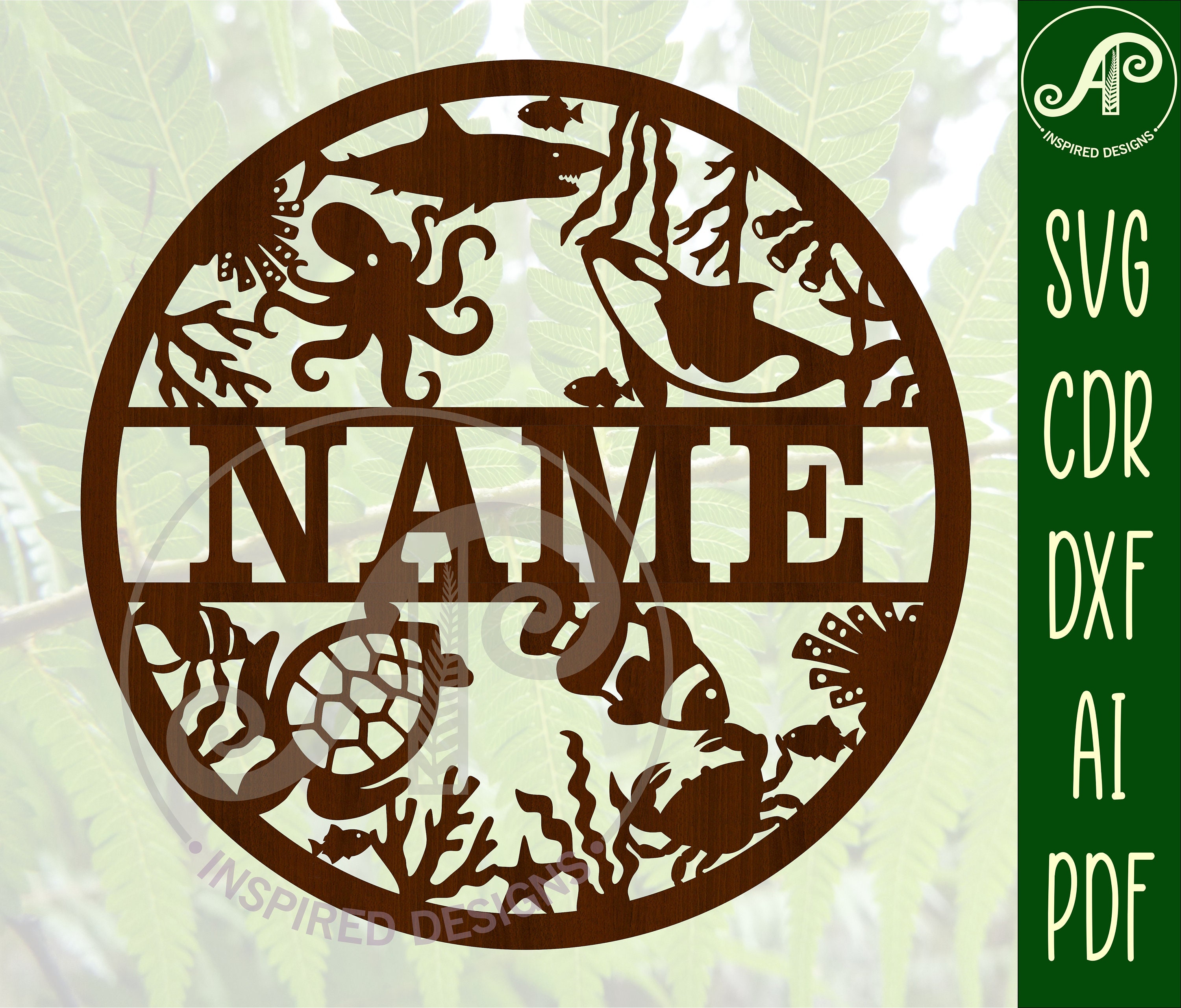 Sealife Name Sign SVG Ocean Themed Door or Wall Hanger - Etsy Australia