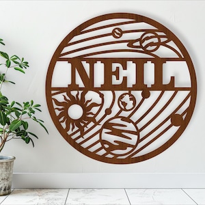 Solar System Name Sign, SVG, Space Themed Door or Wall Hanger, Laser ...