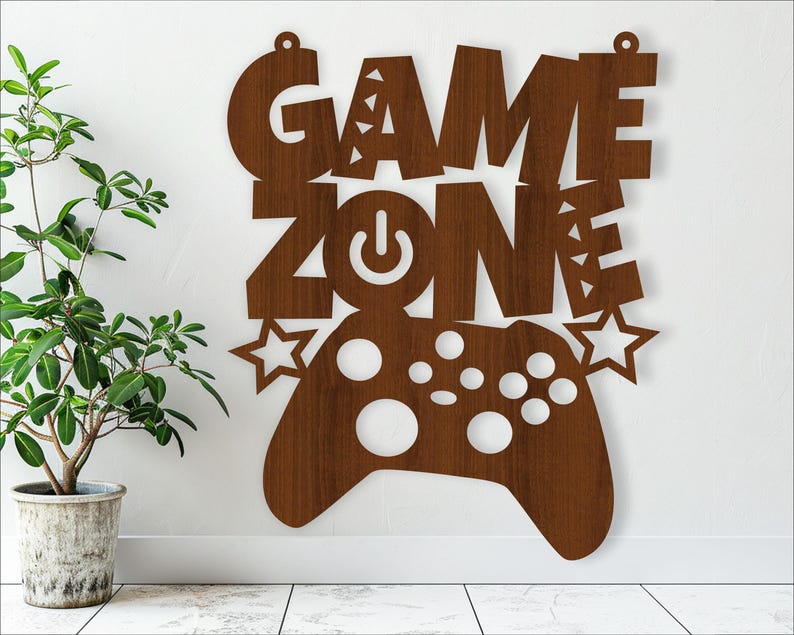 Game Zone Sign: Laser Cut Gamer Room Wall Decor (digital Download ...