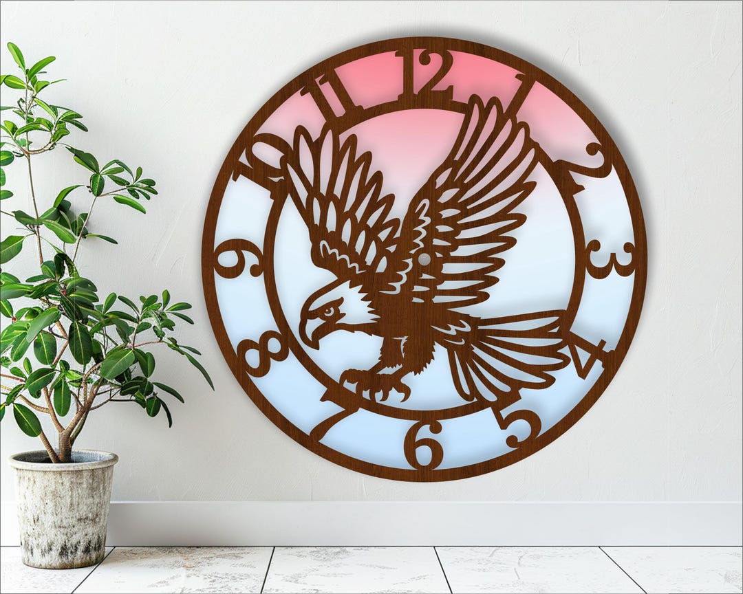 Eagle Wall Clock Laser Cut Files SVG (digital Download) - Etsy