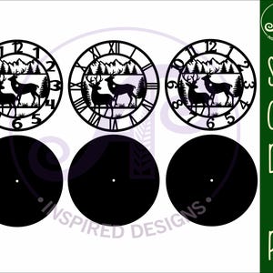 Deer Wall Clock Laser Cut Files, SVG File. Vector File Ai, Cdr, Dxf ...