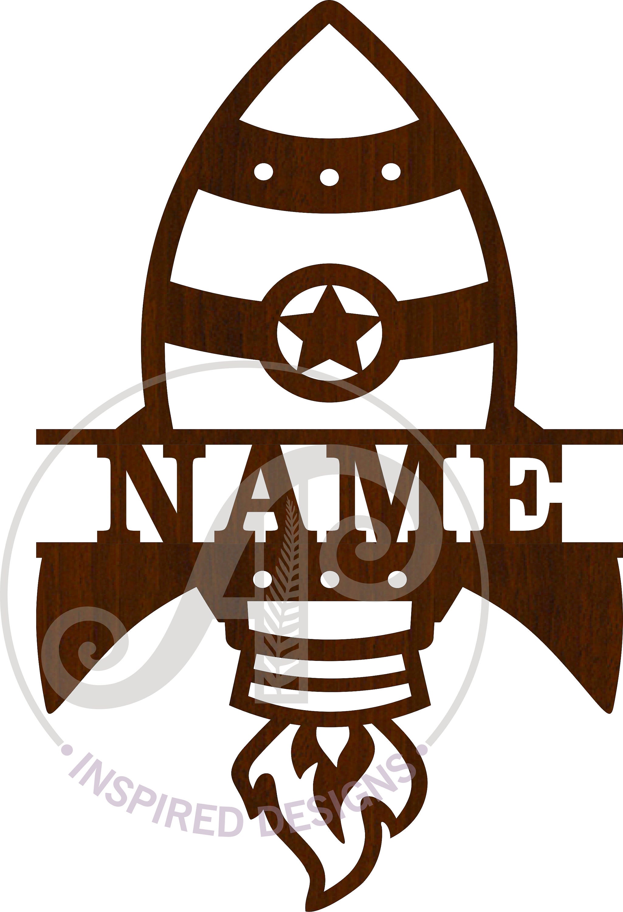 Rocket Name Sign SVG Laser Cut Template Door or Wall Hanger - Etsy UK