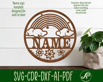 Robot Name Sign SVG Laser Cut Template, Door or Wall Hanger, Vector ...