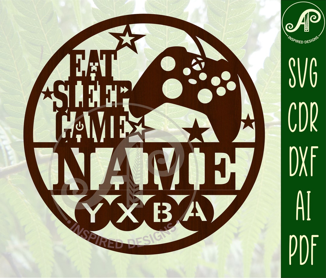 X Gamer Name Sign SVG Video Game Themed Door or Wall Hanger - Etsy