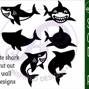 Shark Cut Outs Laser Cut File, Shapes. Vector File SVG, Ai, Cdr, Dxf ...