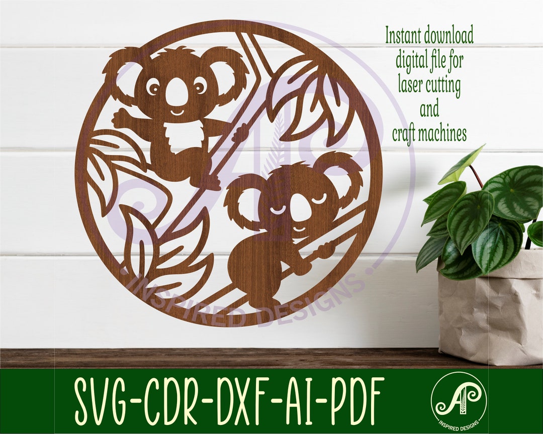 Koala Wall Art, SVG File. Vector File Ai, Cdr, Dxf Instant Download ...