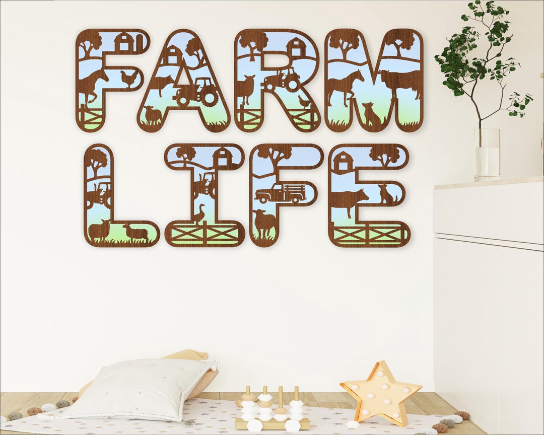 Farm Alphabet Set. 2 Layer Letters SVG 47 Letters Vector File Ai, Cdr ...