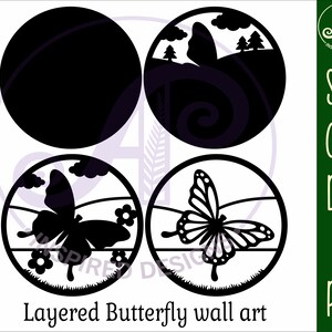 Butterfly Layered Wall Sign Design. Laser Cut File. Vector File SVG Ai ...
