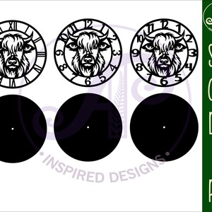 Highland Cow Wall Clock Laser Cut Files, SVG File. Vector File Ai, Cdr ...