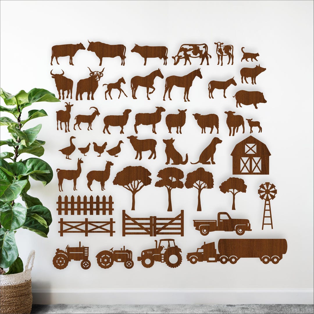 Farm SVG Bundle: 43 Laser Cut Shapes (digital Download) - Etsy