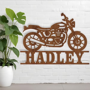 Motorbike Name Sign Svg Laser Cut Template, Door or Wall Hanger, Svg ...