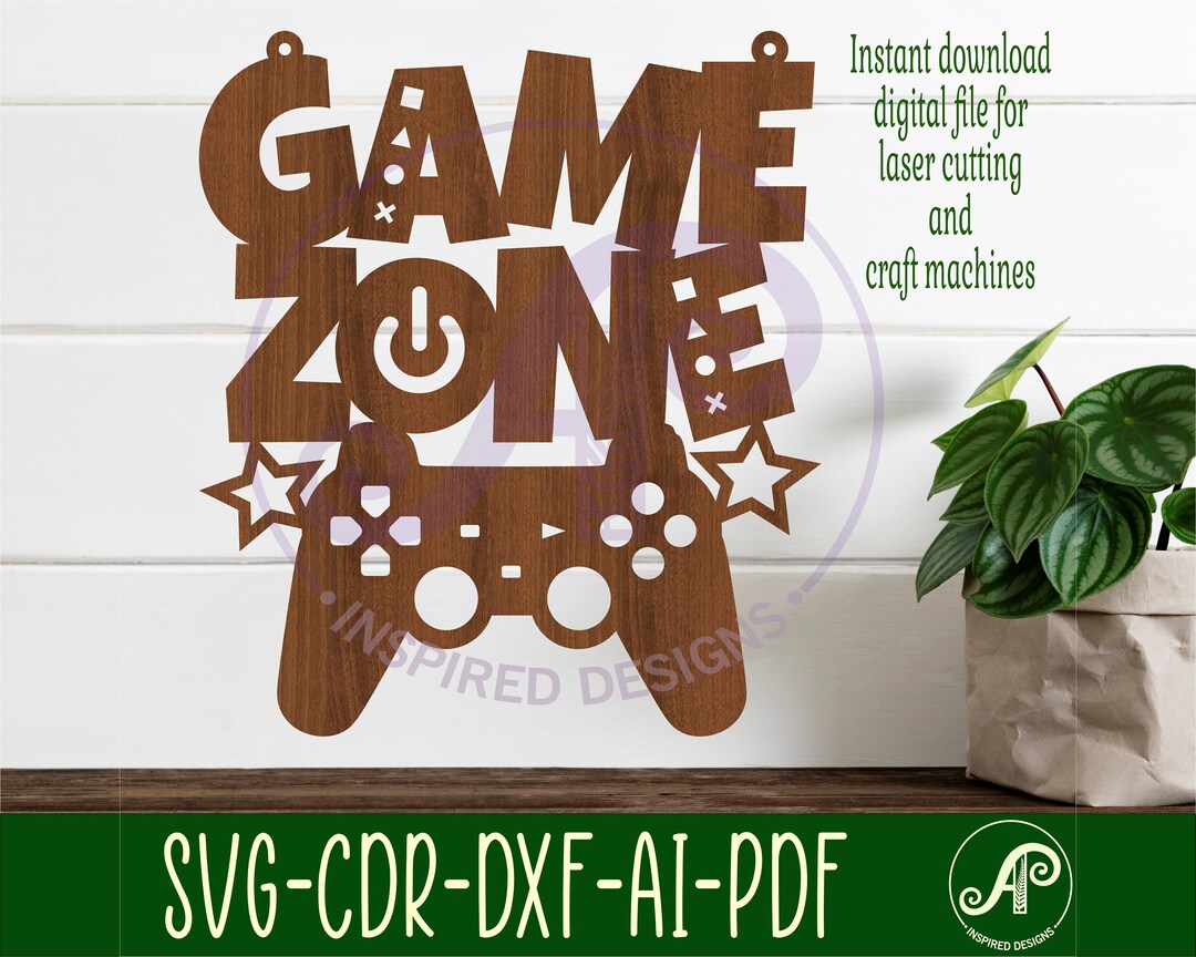 Game Zone Sign, SVG File. Vector File Ai, Cdr, Dxf Instant Download ...