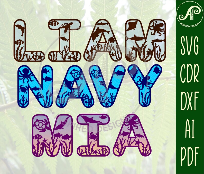 Underwater Letter Alphabet Set. 2 Layer Letters. 47 Letter Options SVG ...