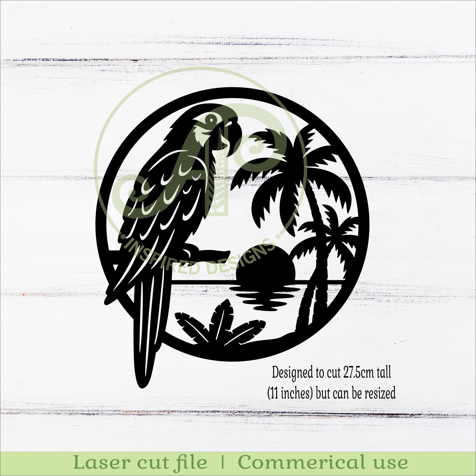 Parrot Bird Wall Art SVG - Laser Cut Tropical Birds Home Decor Sign ...