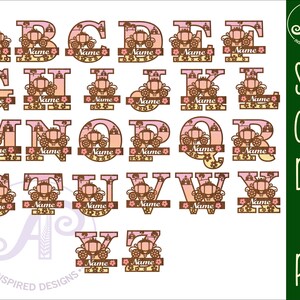 Princess Monogram Letter Name Signs. 3 Layers SVG Laser Cut File, Door ...