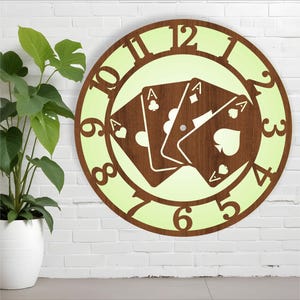 Playing Cards Wall Clock Laser Cut Files, SVG File. Vector File Ai, Cdr ...