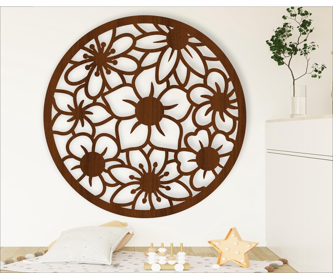 Floral Wall Art, SVG File. Vector File Ai, Cdr, Dxf Instant Download ...
