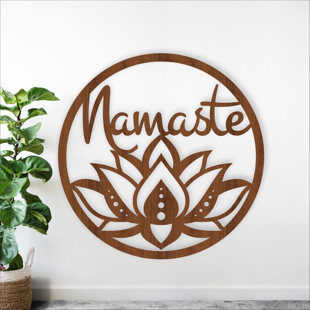 Lotus Flower Welcome and Namaste Wall Sign Bundle | Yoga Studio Decor ...