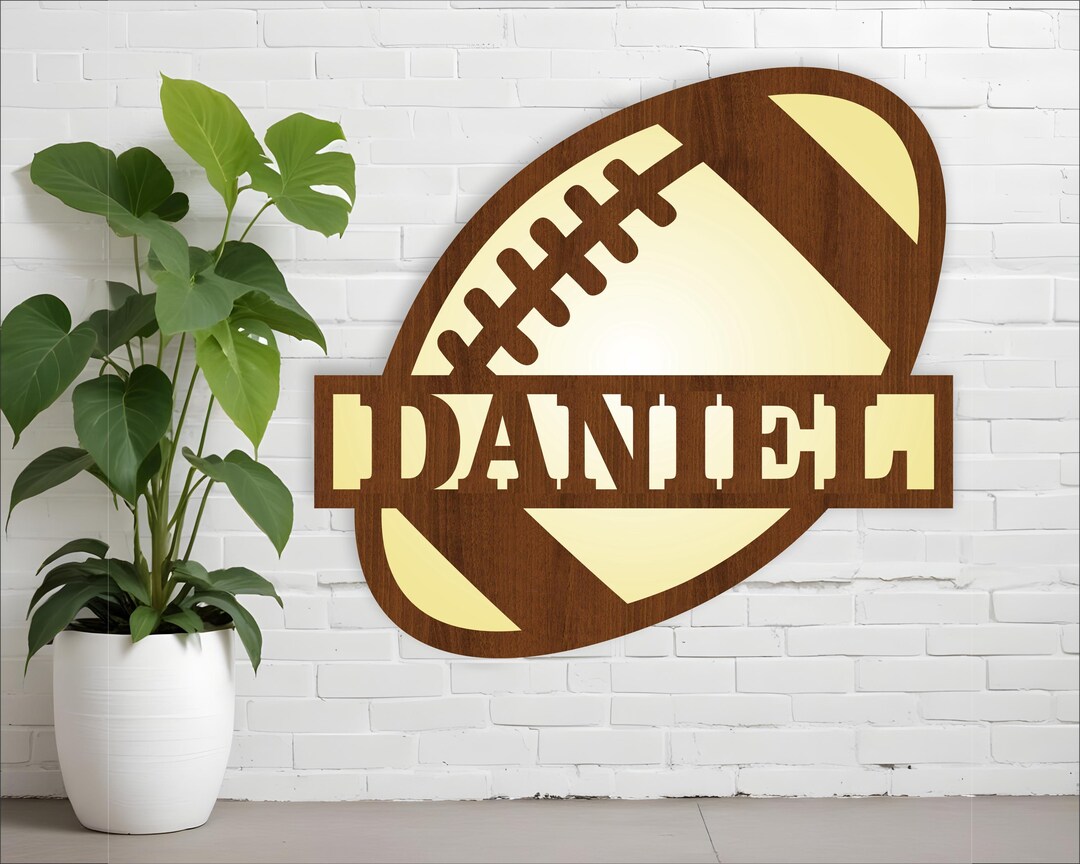Football Name Sign SVG: Laser Cut Template (digital Download) - Etsy
