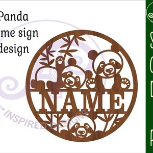 Pandas Name Sign, SVG, Vehicle Themed Door or Wall Hanger, Laser Cut ...