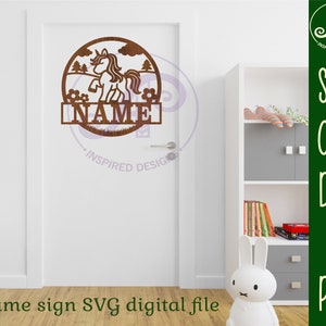 Unicorn Name Sign, SVG, Fantasy Themed Nursery Decor, Laser Cut ...