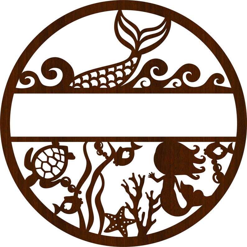 Mermaid Name Sign SVG Ocean Themed Door or Wall Hanger - Etsy