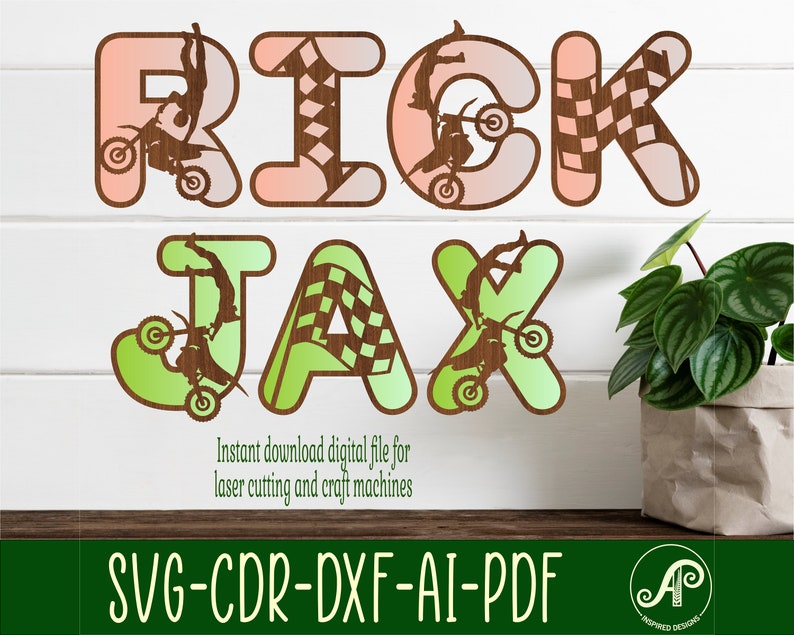 Motocross Alphabet SVG: Layered Letters, Motorbike Designs (digital ...