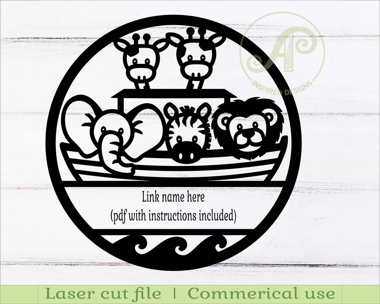Noah's Ark Name Sign SVG: Animal Theme Laser Cut File (digital Download ...