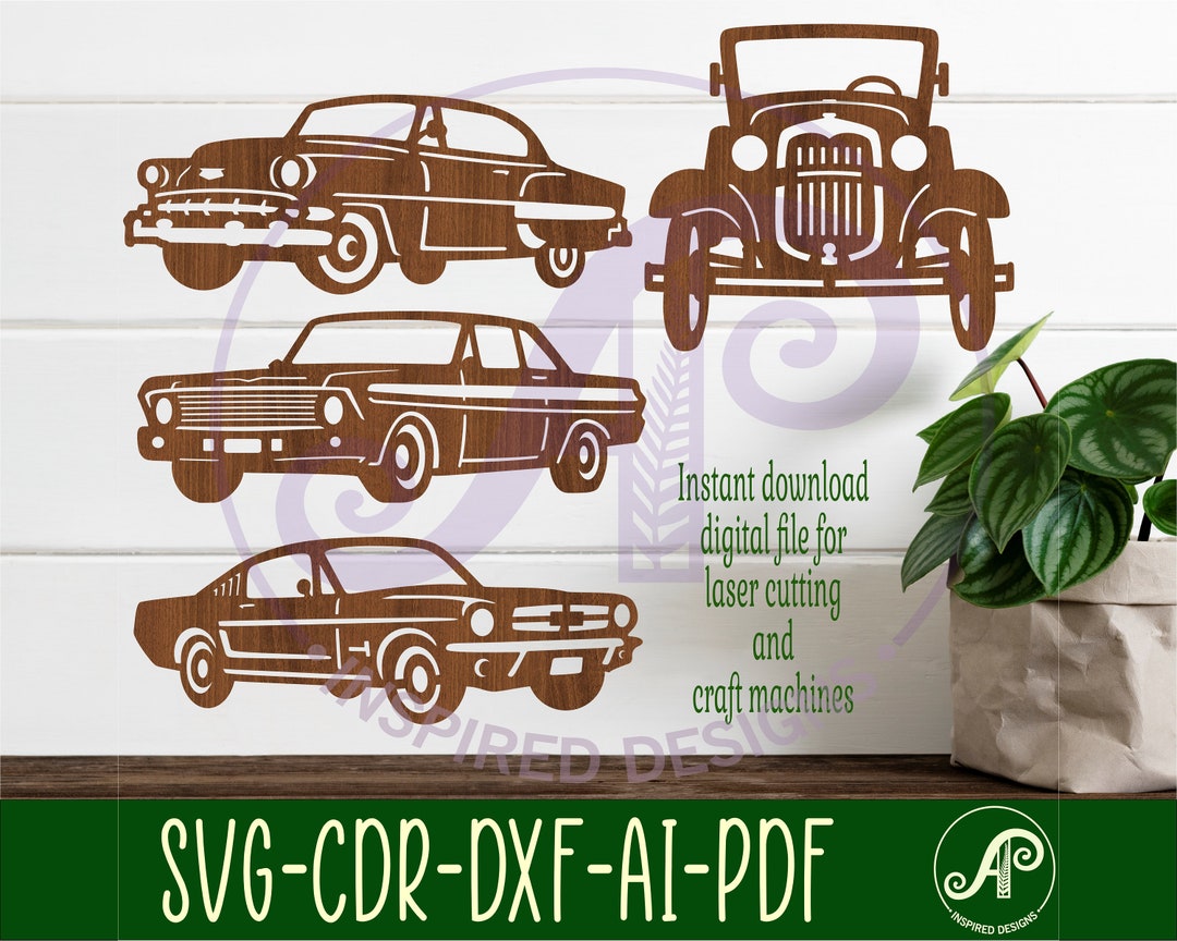 Classic Cars Wall Art, SVG File. Vector File Ai, Cdr, Dxf Instant ...