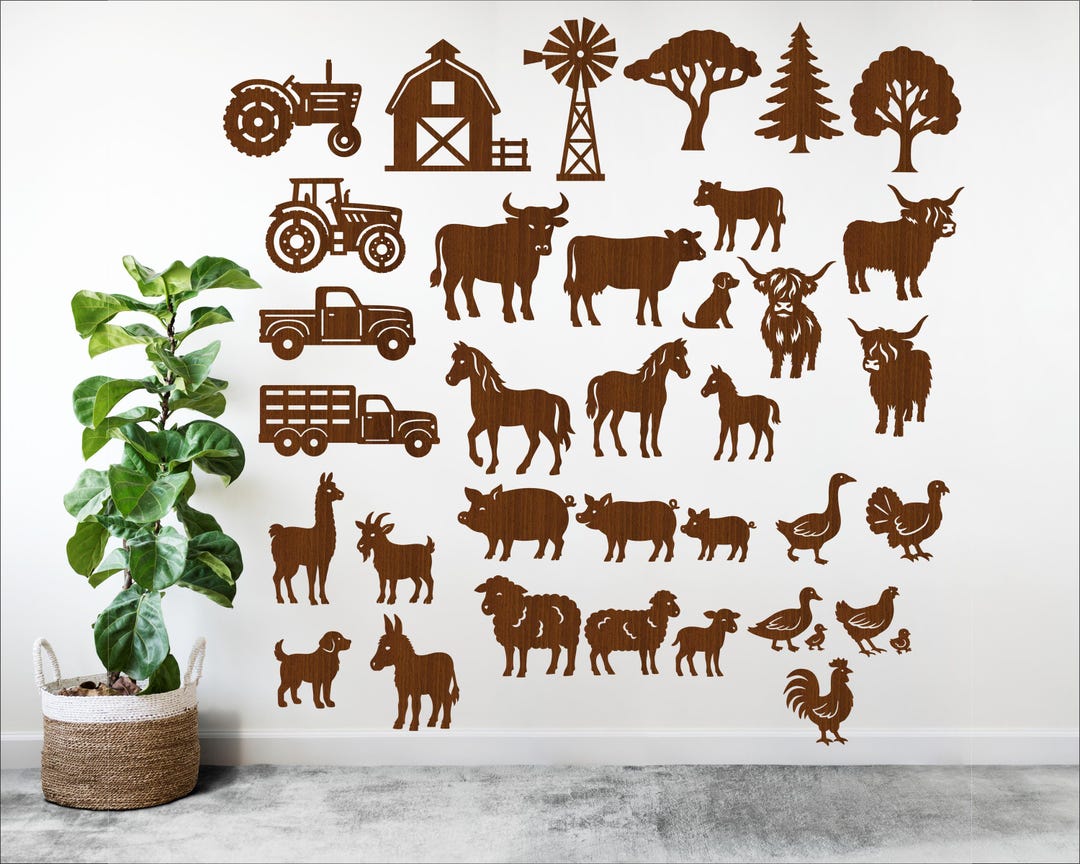 Farm Designs SVG Bundle. 36 Designs Vector Files - Digital Download ...